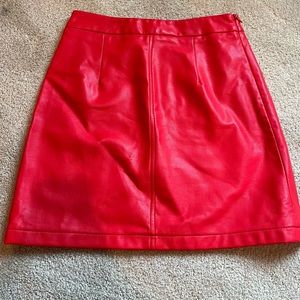 French Connection | Skirts | Womens Red Faux Leather Skirt | Poshmark